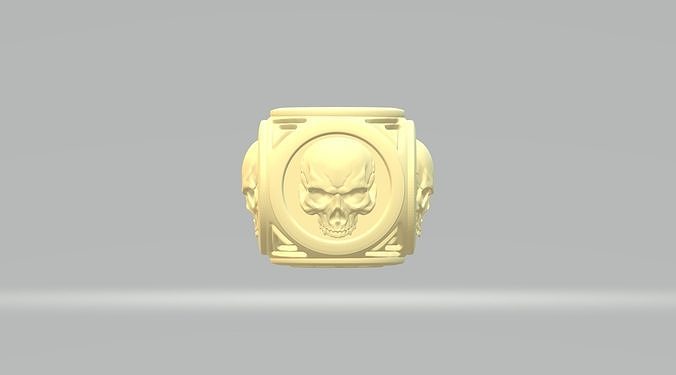 Skull Hexagonal Bead 3D model 3D printable | CGTrader