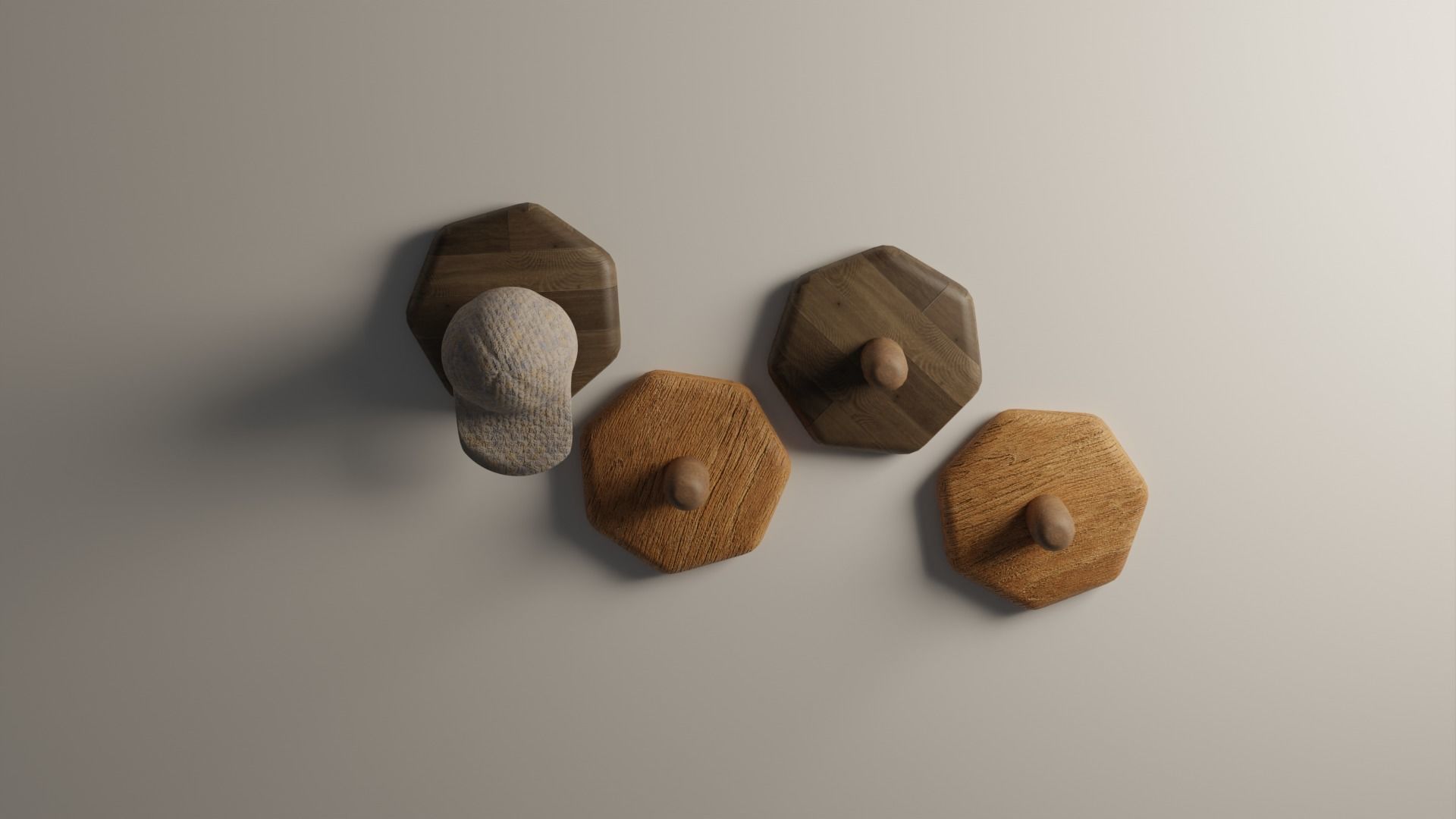 Hexagon Wall Knobs 3D model | CGTrader