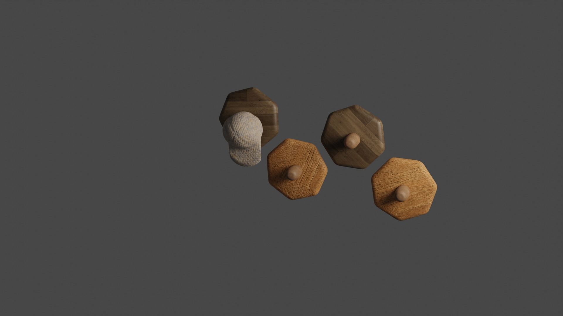 Hexagon Wall Knobs 3D model | CGTrader