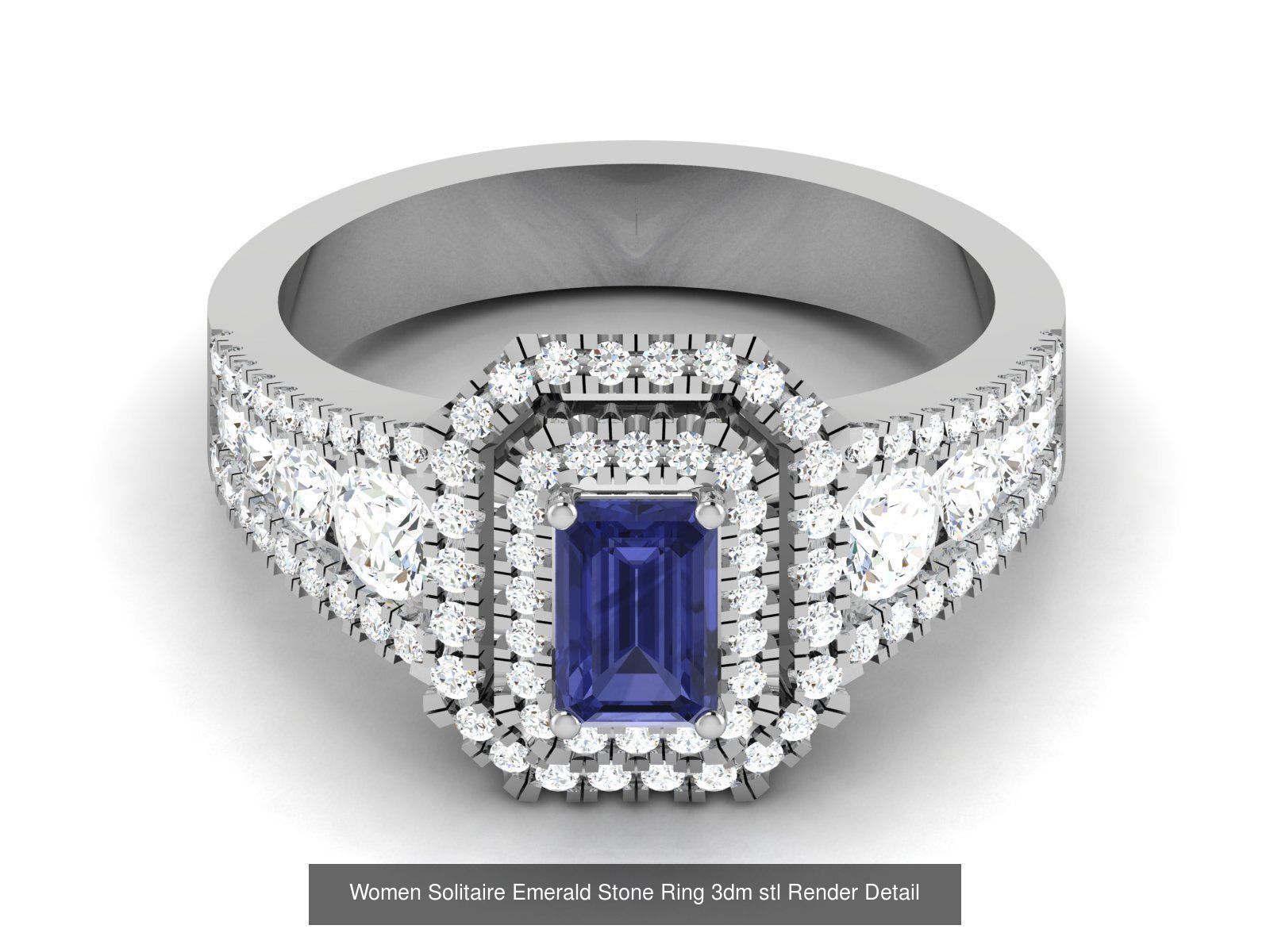 29 Women Emerald Stone Rings Collection | CGTrader