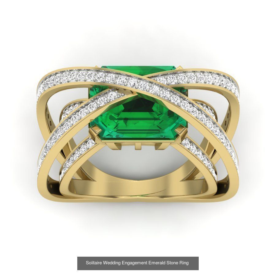 29 Women Emerald Stone Rings Collection | CGTrader