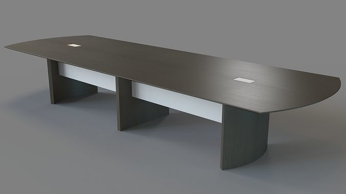 Napoli Curved End Conference Table Charcoal Gray 14 3D model | CGTrader