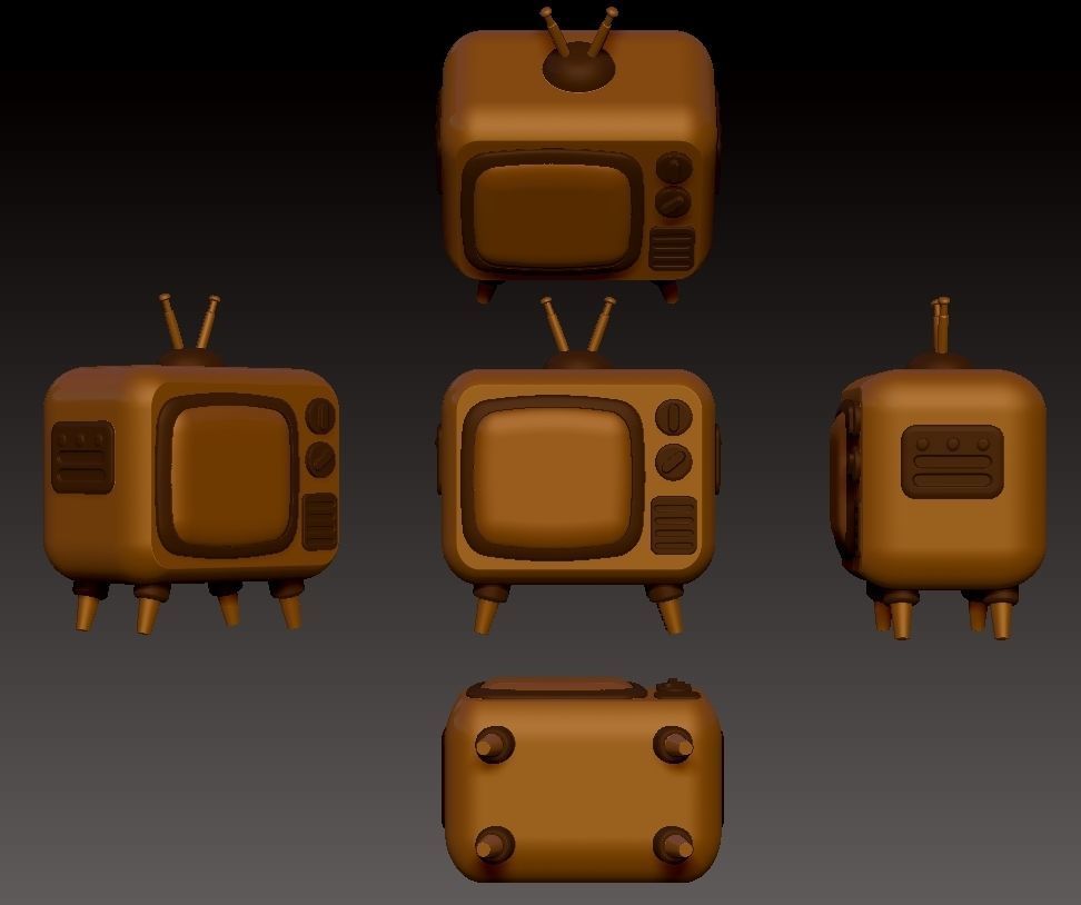 tv stylized tv free 3D model 3D printable | CGTrader