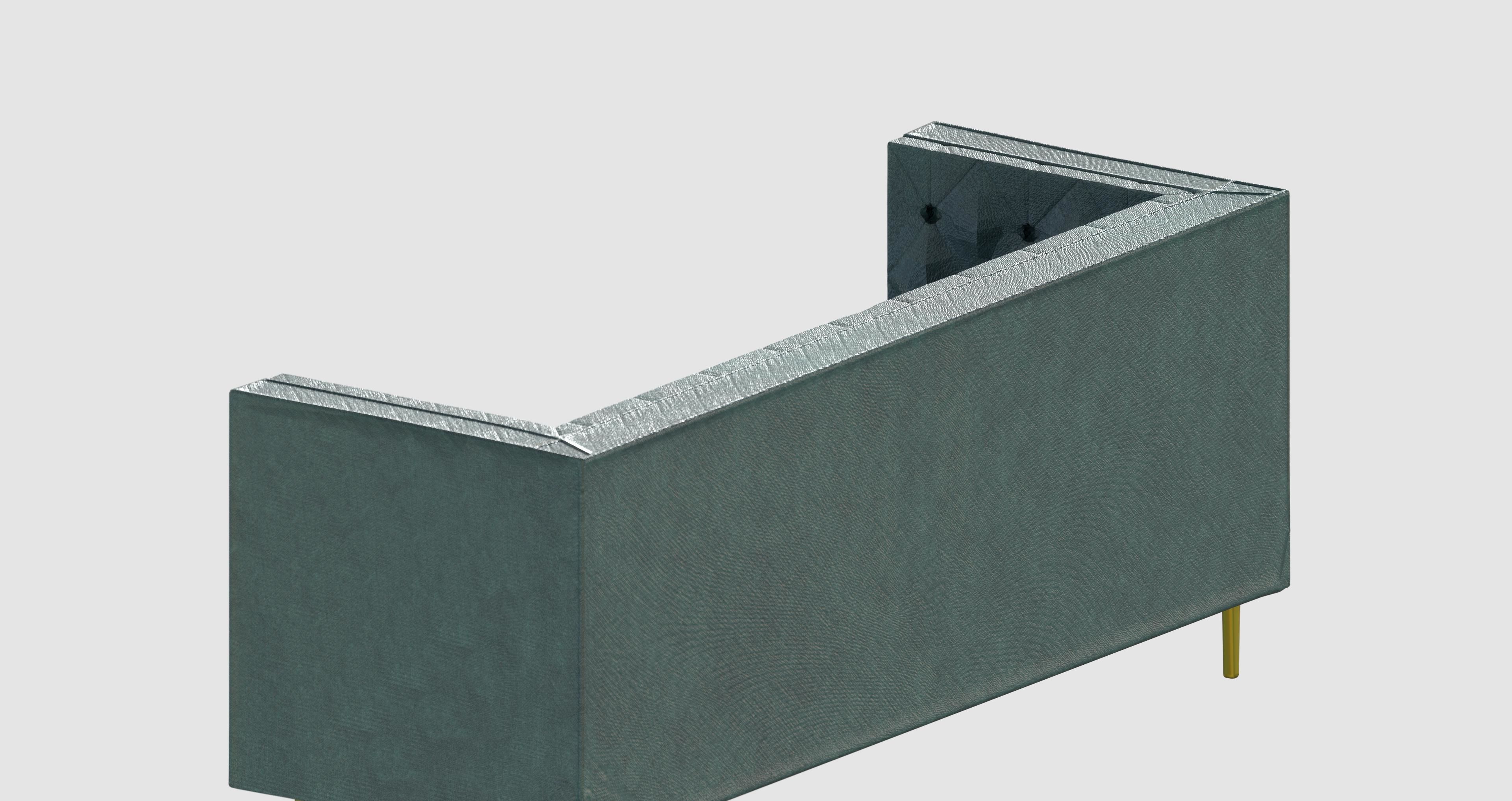 3D model Green corner capitone sofa VR / AR / low-poly | CGTrader