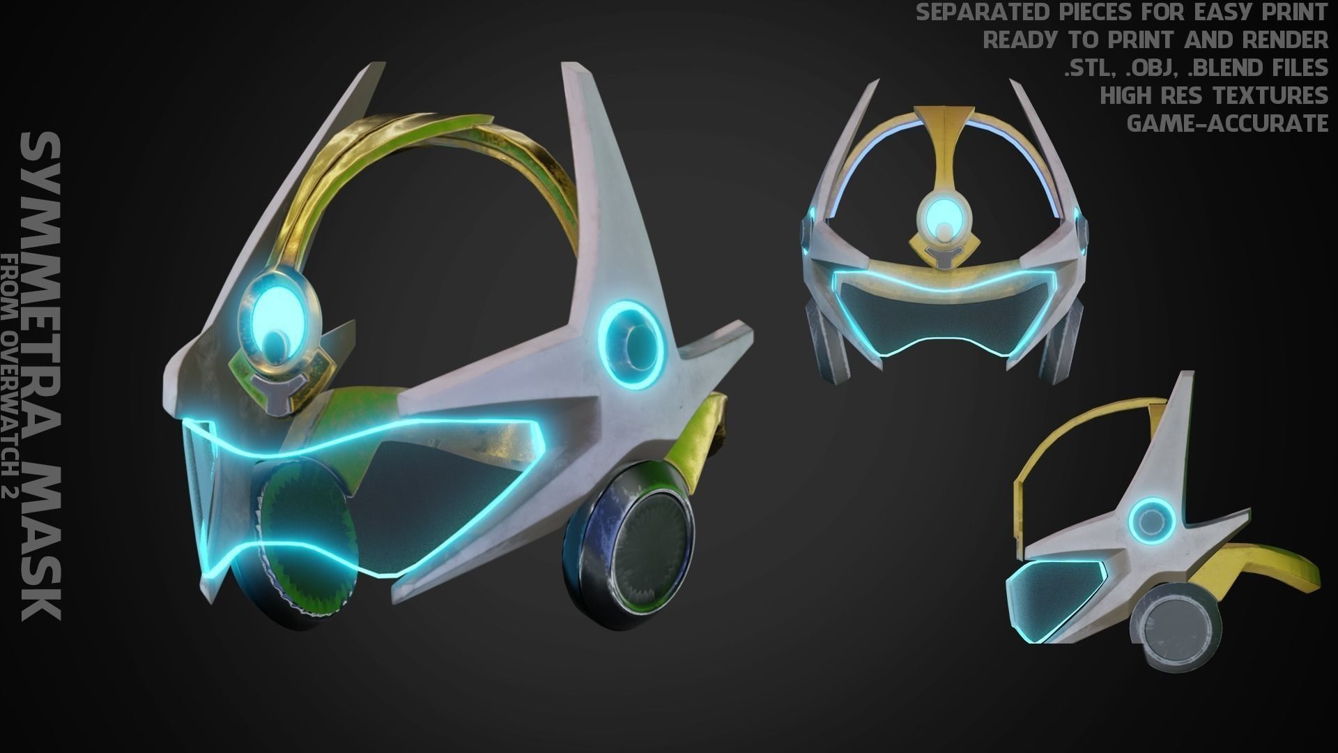 Overwatch 2 Symmetra Mask for Cosplay 3D model 3D printable | CGTrader