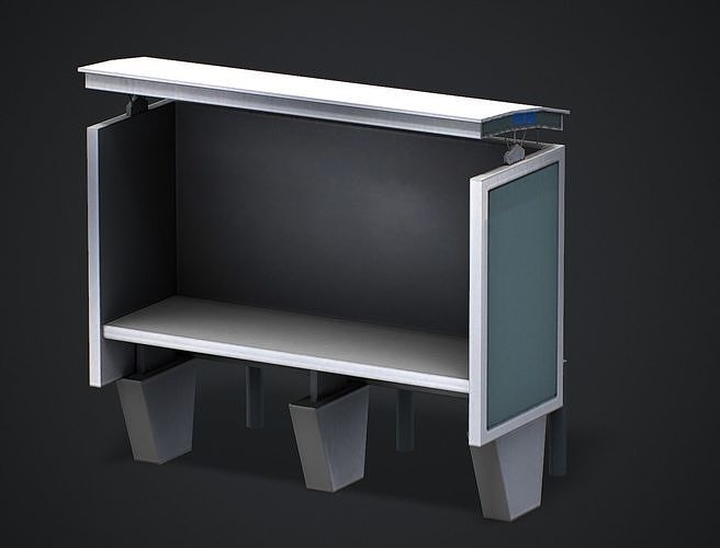 3D model Bus Stop - Low Poly Game Ready VR / AR / low-poly | CGTrader