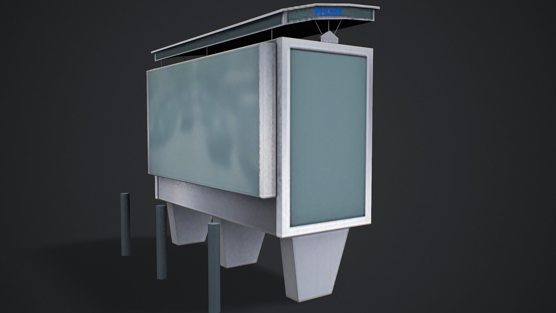 3D model Bus Stop - Low Poly Game Ready VR / AR / low-poly | CGTrader