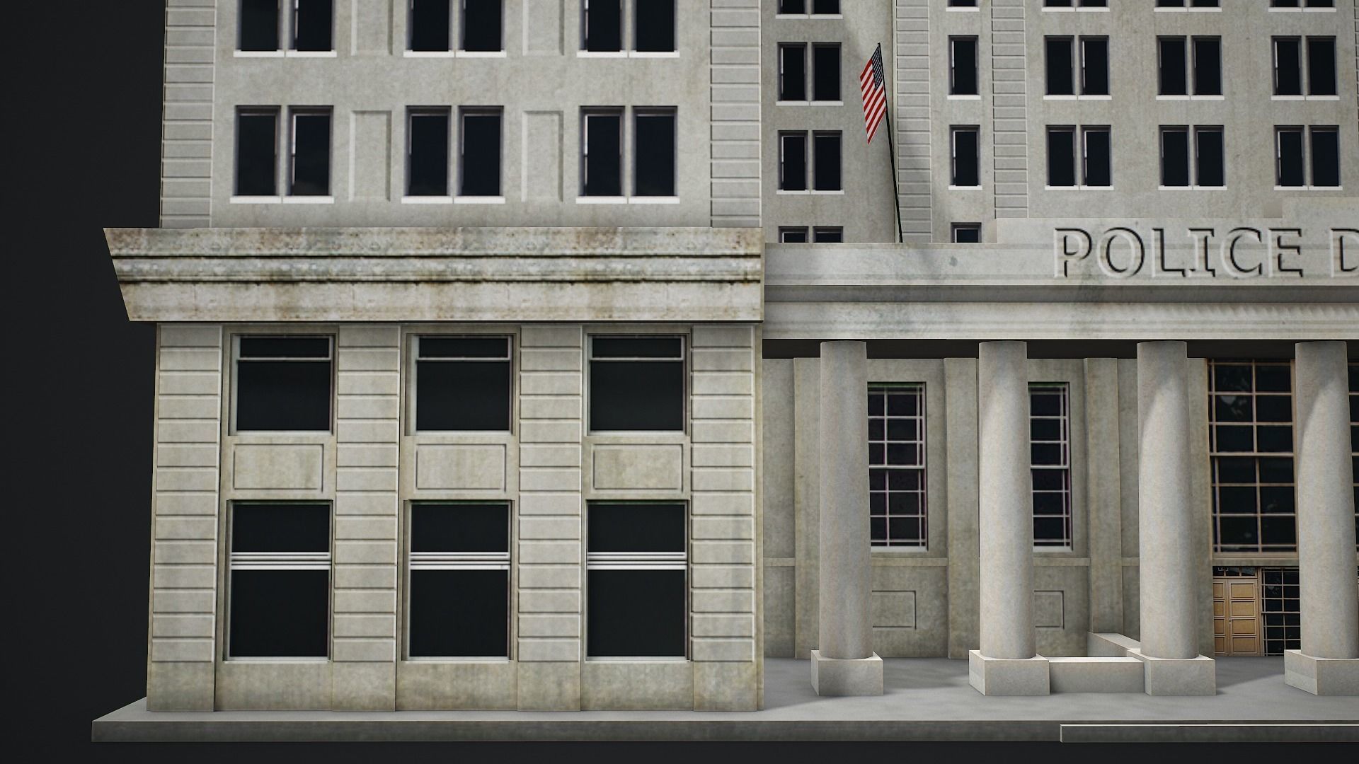 3D model Police Department Building - Low Poly Game Ready VR / AR / low ...