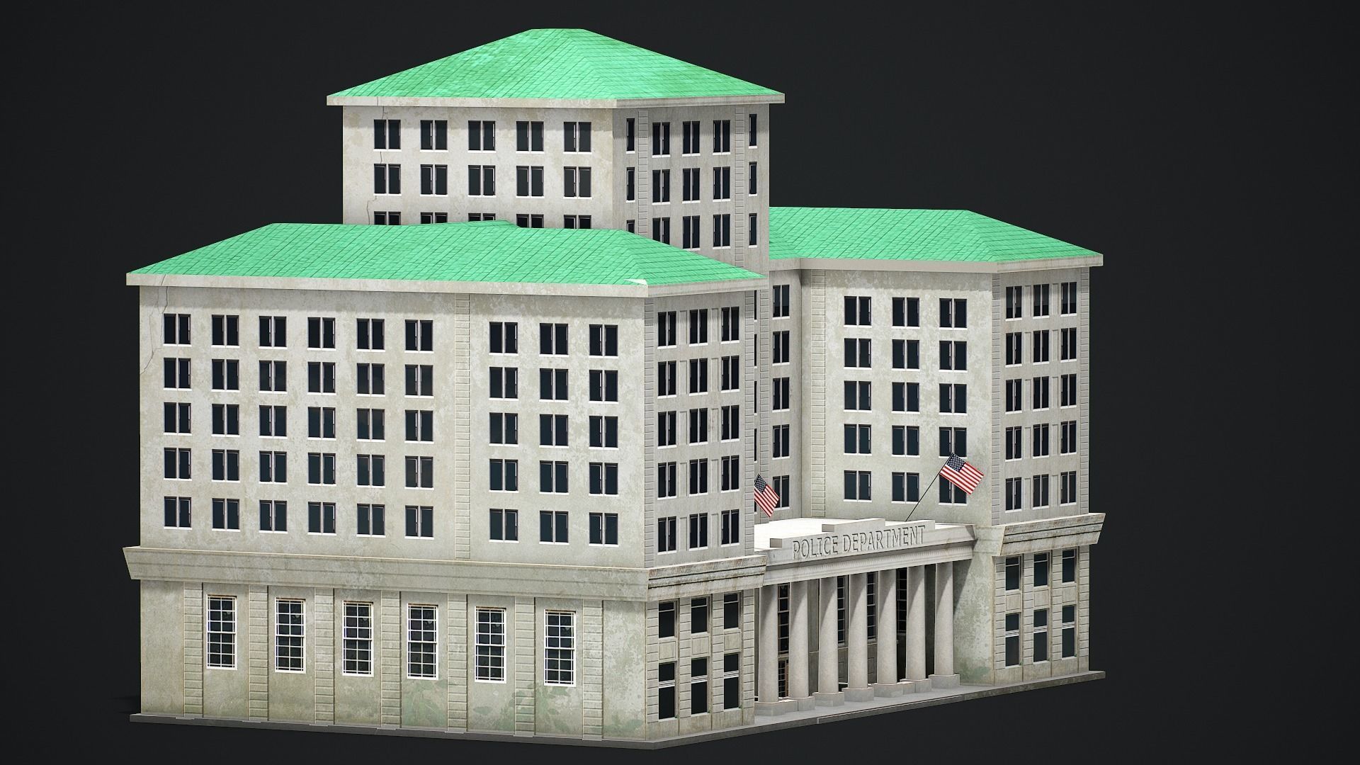 3D model Police Department Building - Low Poly Game Ready VR / AR / low ...