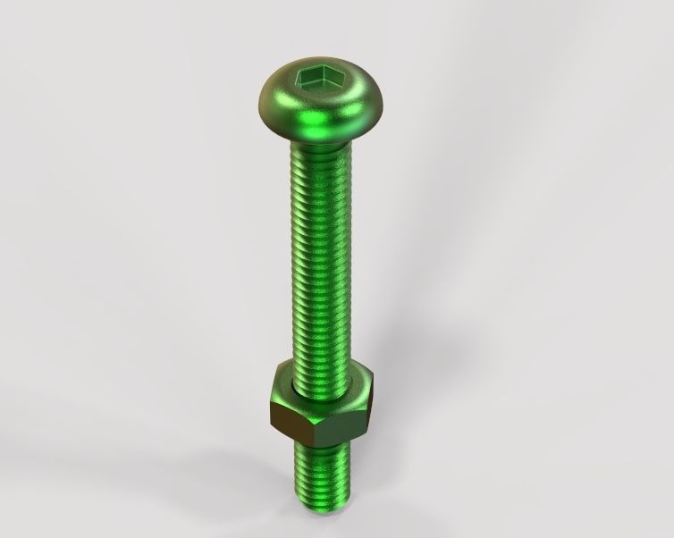 M5 x 40mm Socket Button Bolt 3D model 3D printable | CGTrader