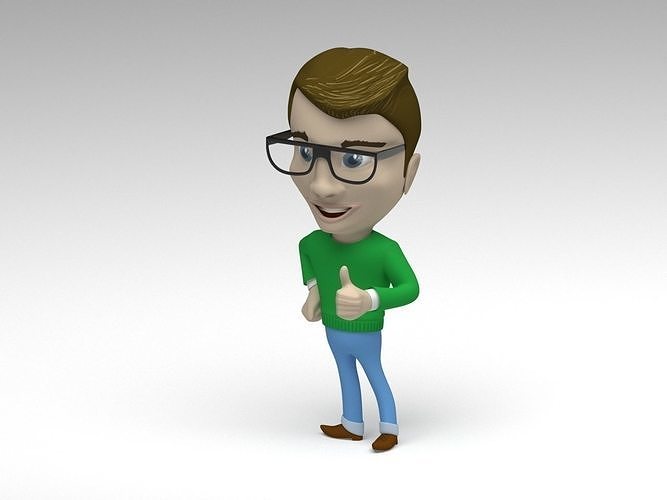 3D model Low poly male character cartoon VR / AR / low-poly | CGTrader