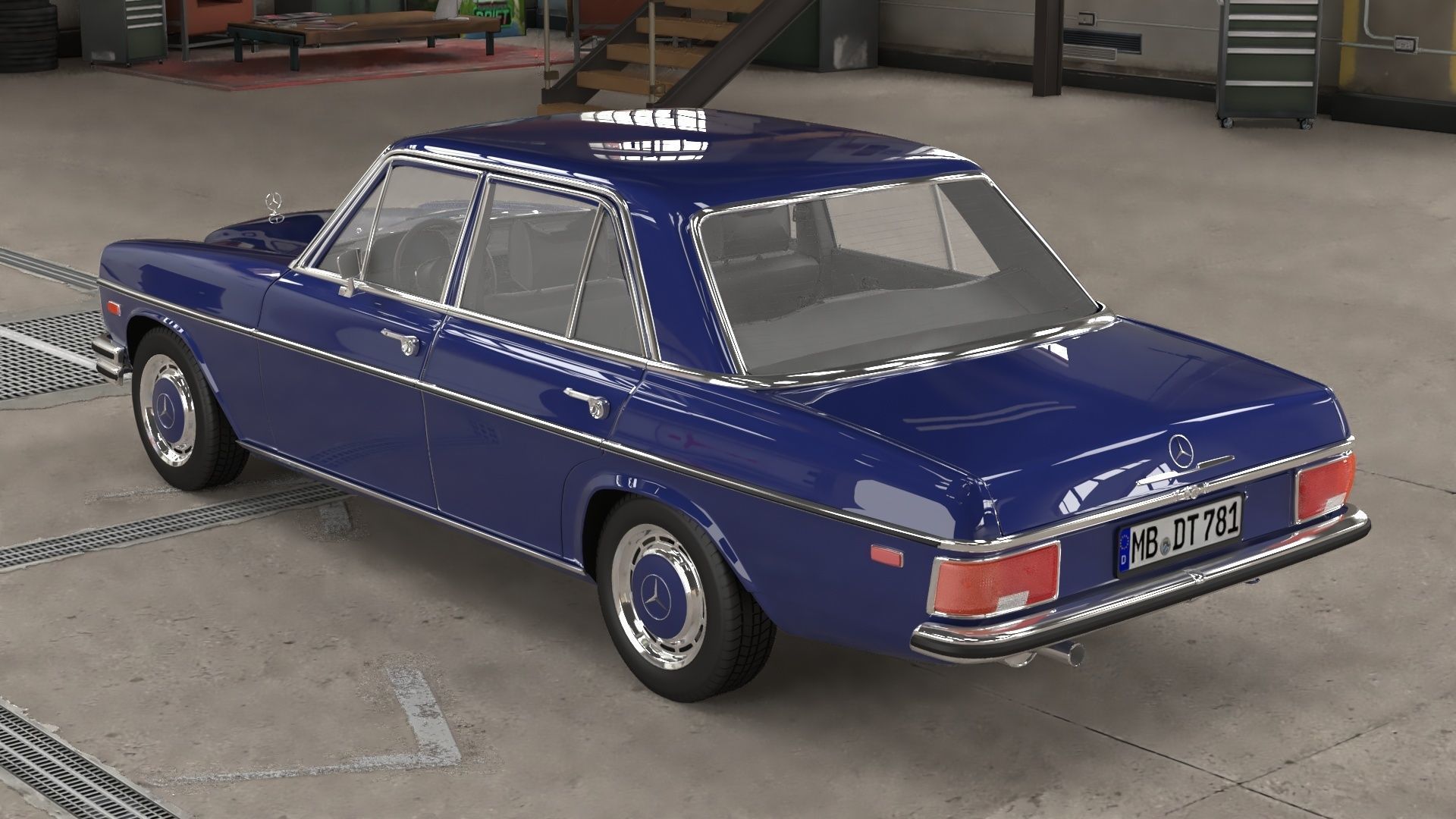 1975 model Mercedes Benz W114 sedan car 3D model | CGTrader