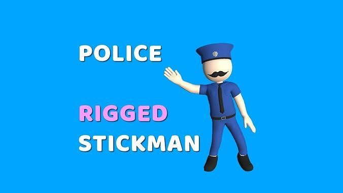3D model Police - Simple Low Poly Stickman Character - 3D Model VR / AR ...