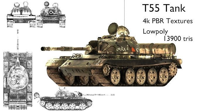 3D model Tank-T55 toy tank VR / AR / low-poly | CGTrader