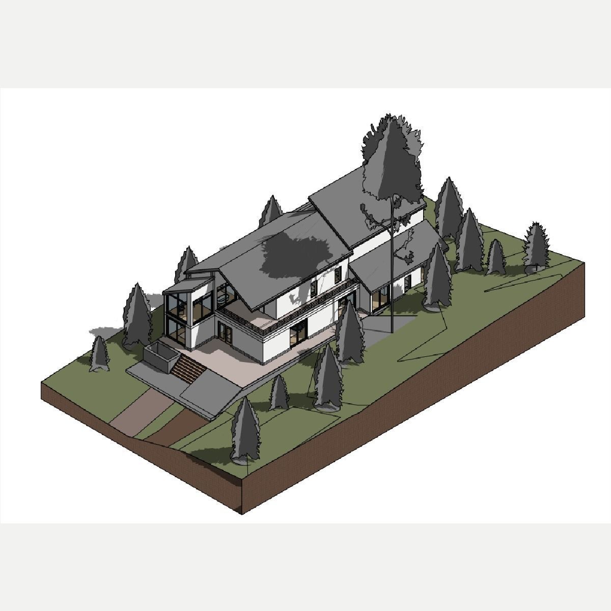 Triangle house - Revit 3D model | CGTrader