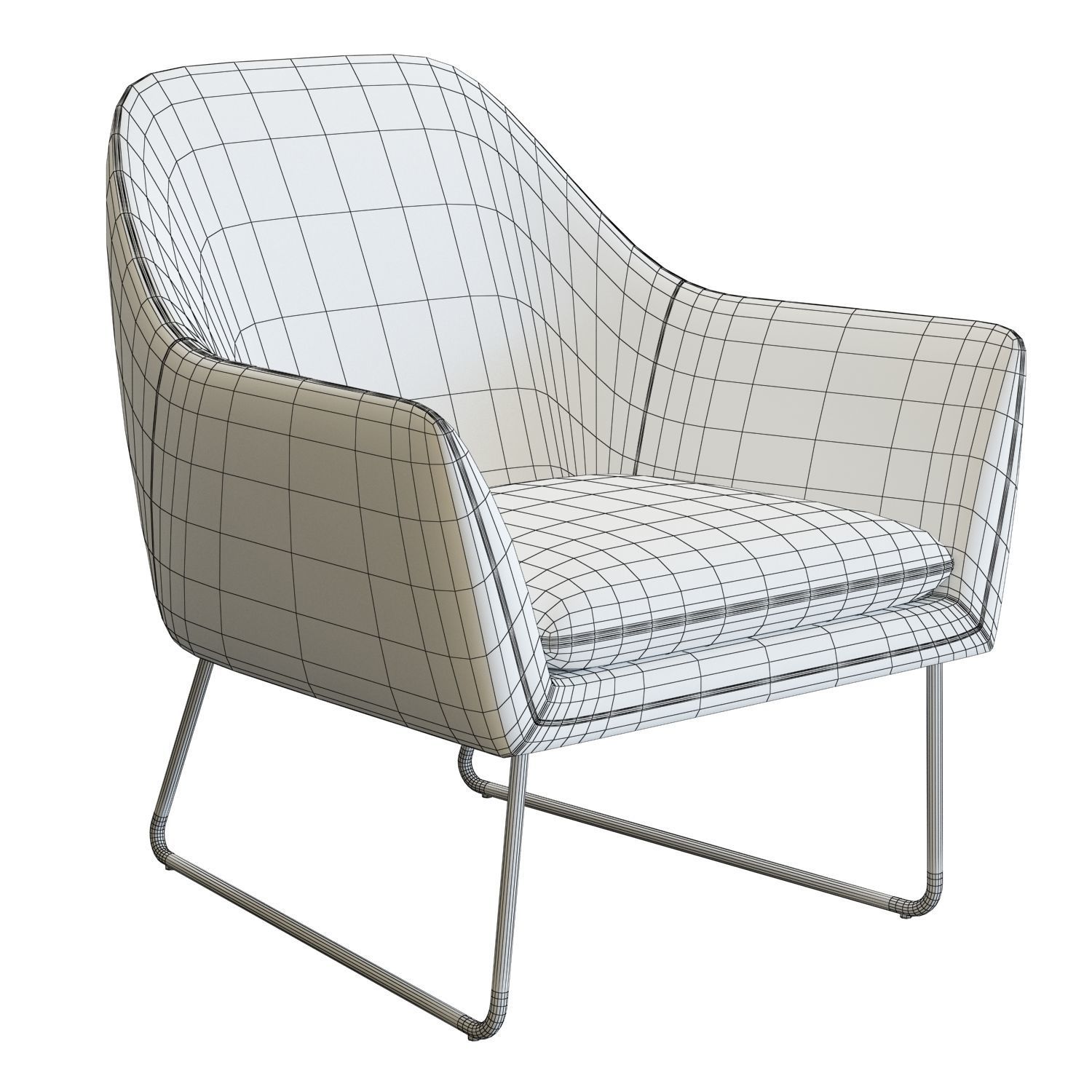 Crate and Barrel Clancy Leather Chair 3D model | CGTrader
