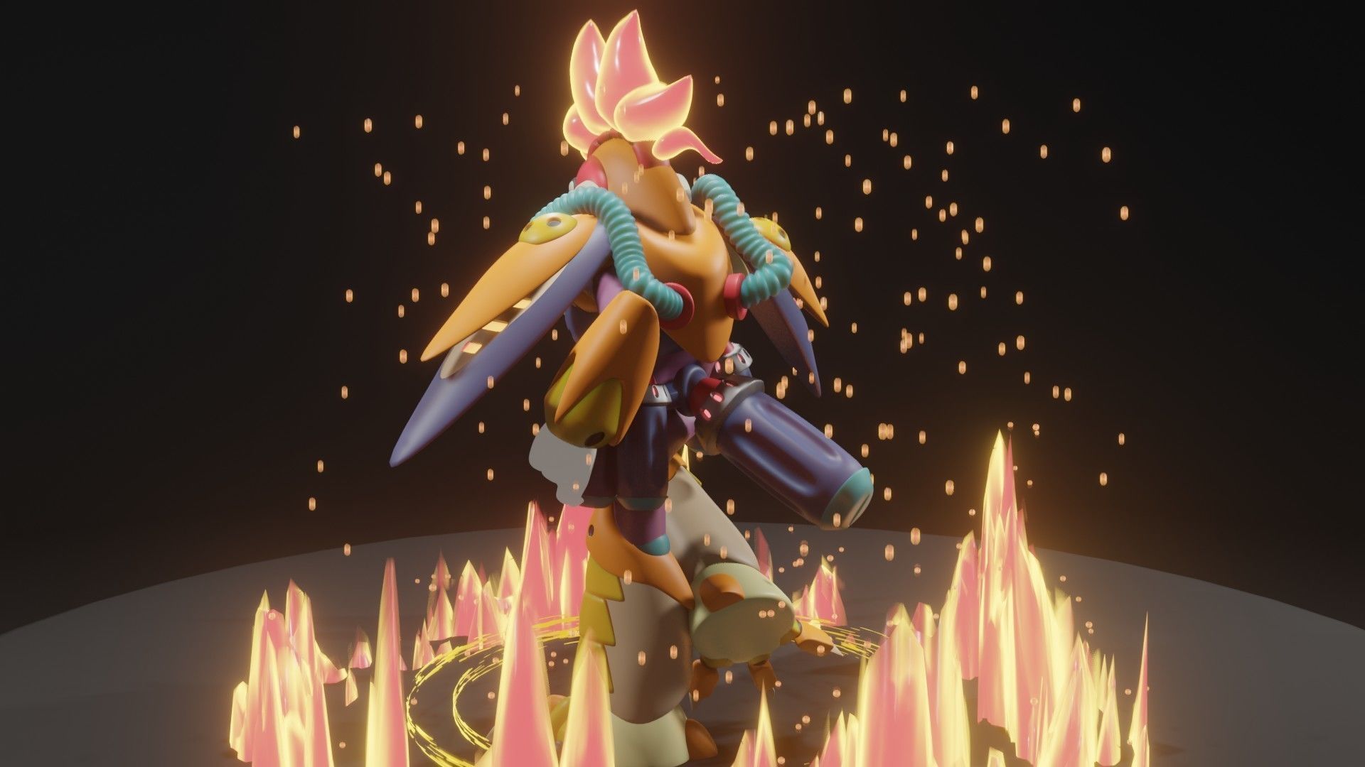 Burn Rooster 3D model rigged | CGTrader