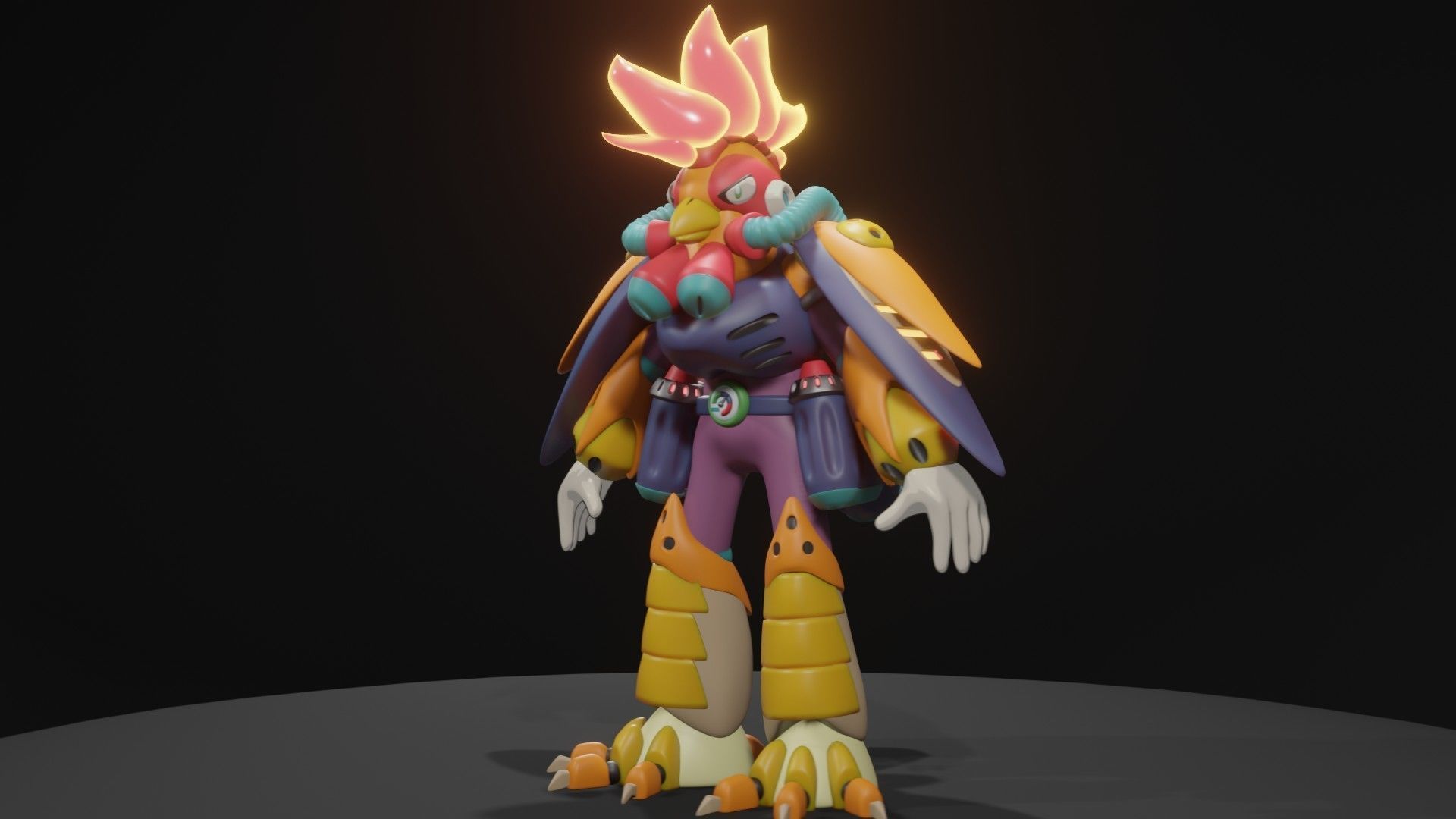 Burn Rooster 3D model rigged | CGTrader