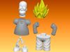 Homer Simpson Sayan 3D model 3D printable | CGTrader
