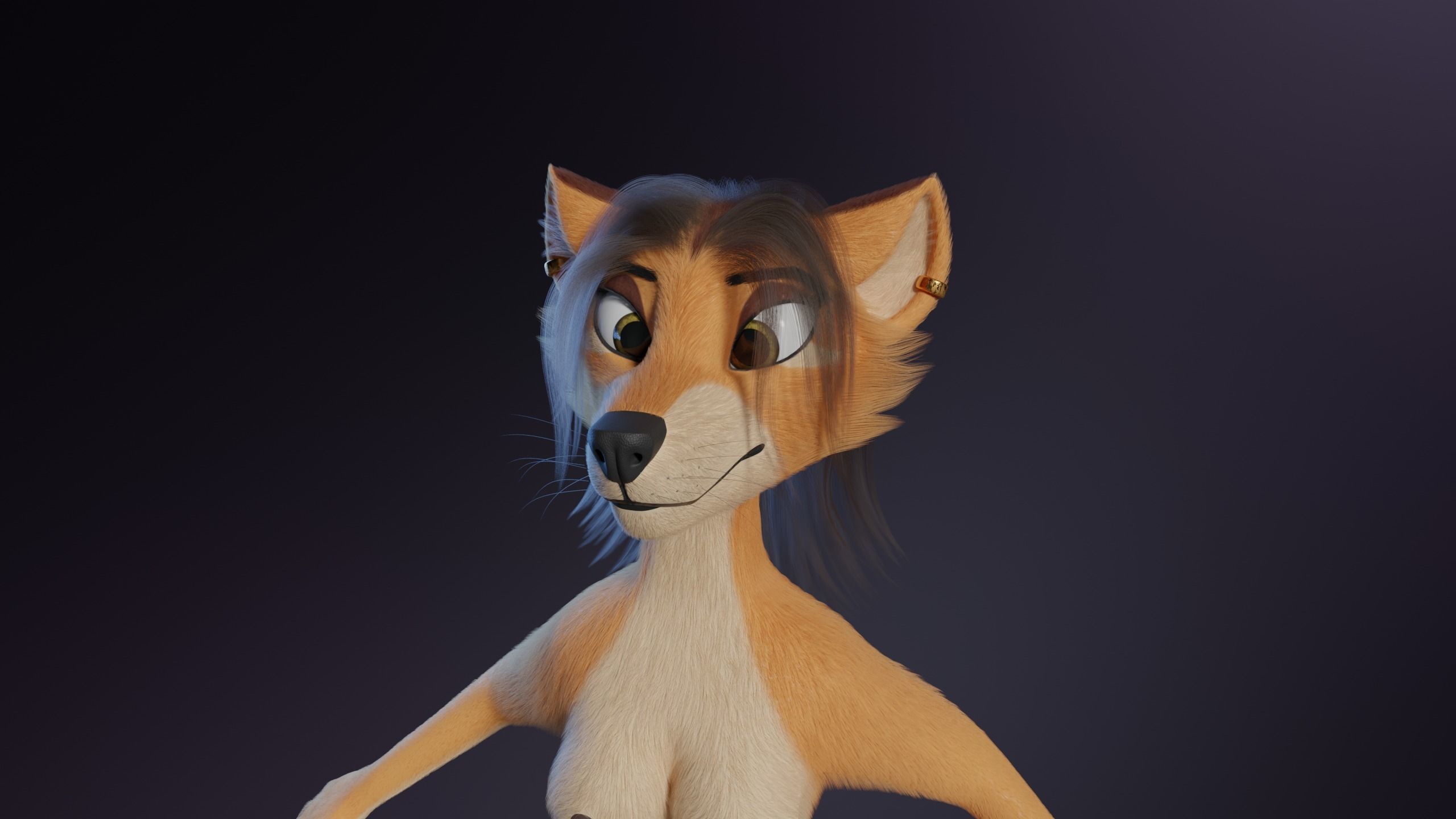 Maggie Anthro Dingo 3D model rigged | CGTrader