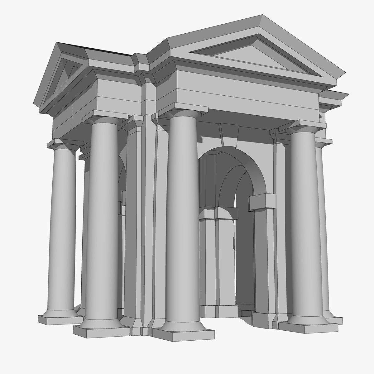 Tuscan order Arched portico in the mas All types collection 3D model ...
