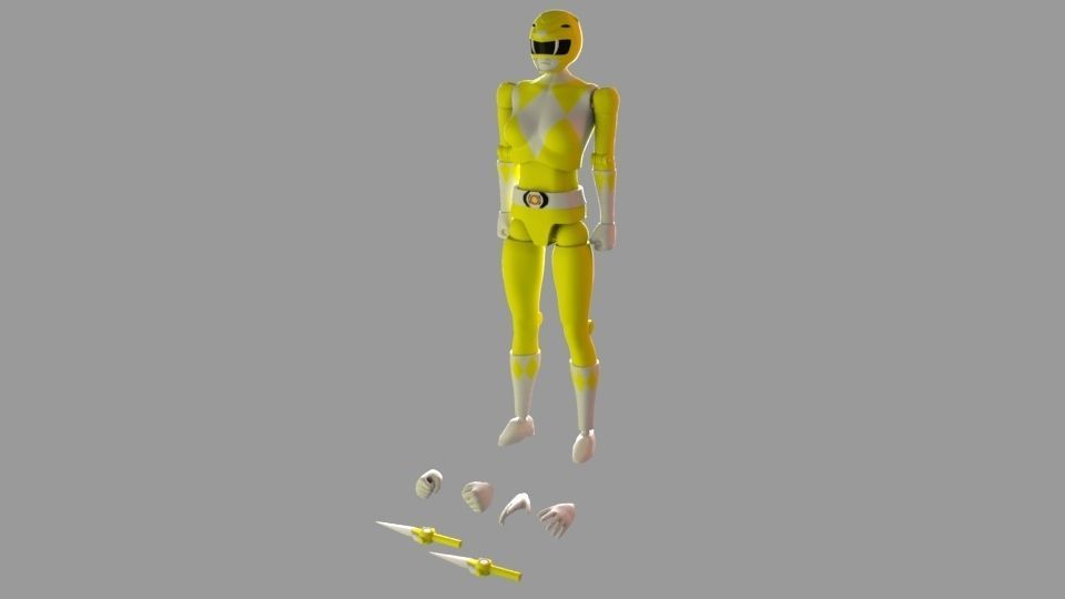 Super rangers Yellow ranger Action figure 3D model 3D printable | CGTrader