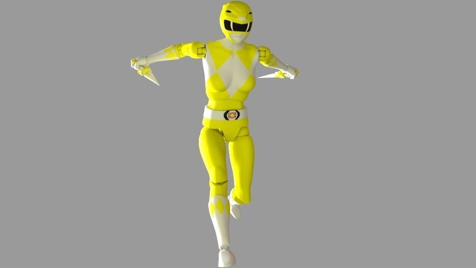Super rangers Yellow ranger Action figure 3D model 3D printable | CGTrader