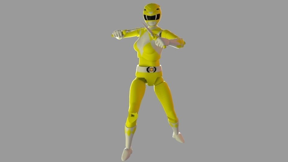 Super rangers Yellow ranger Action figure 3D model 3D printable | CGTrader