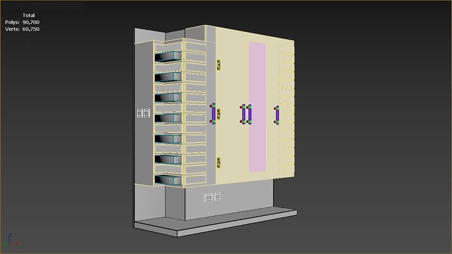 Floating Showcase Wardrobe Big 3D model | CGTrader