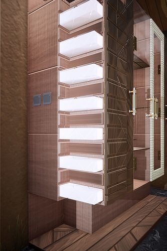 Floating Showcase Wardrobe Big 3D model | CGTrader