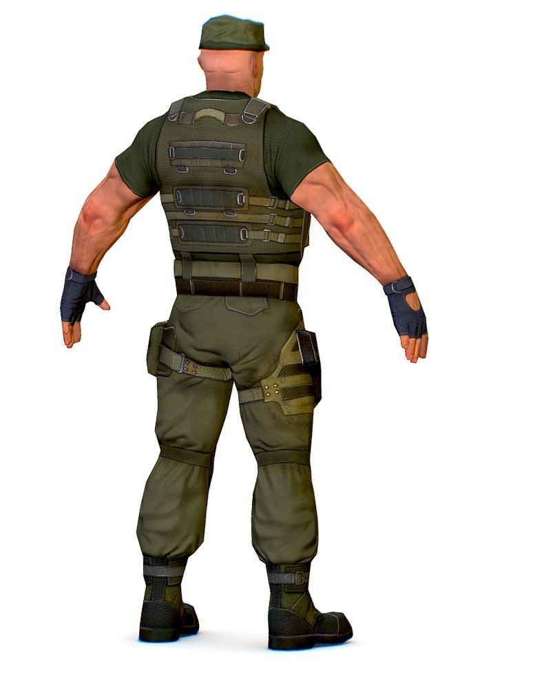 3D model LowPoly Man Boss Slave Driver Chief Solder VR / AR / low-poly ...