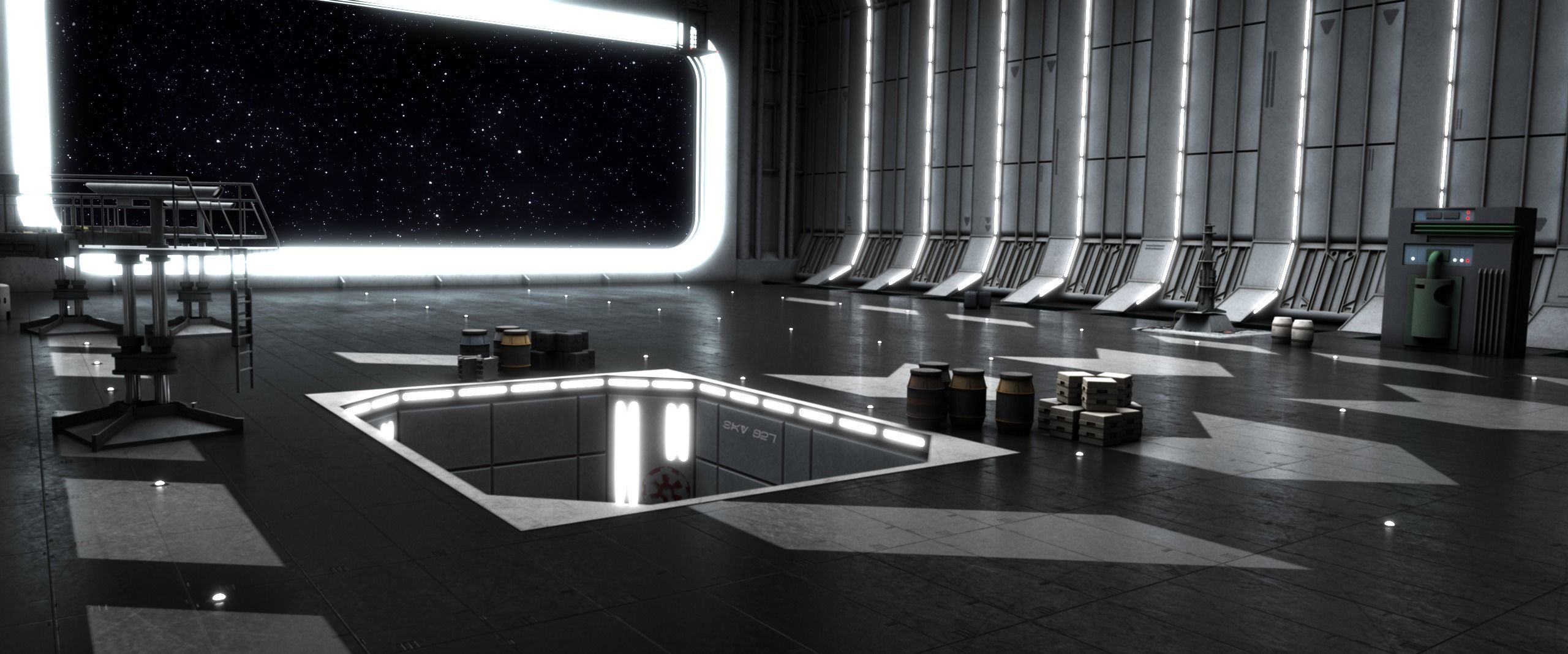 Star Wars Death Star Dockibg Bay 327 3D model | CGTrader