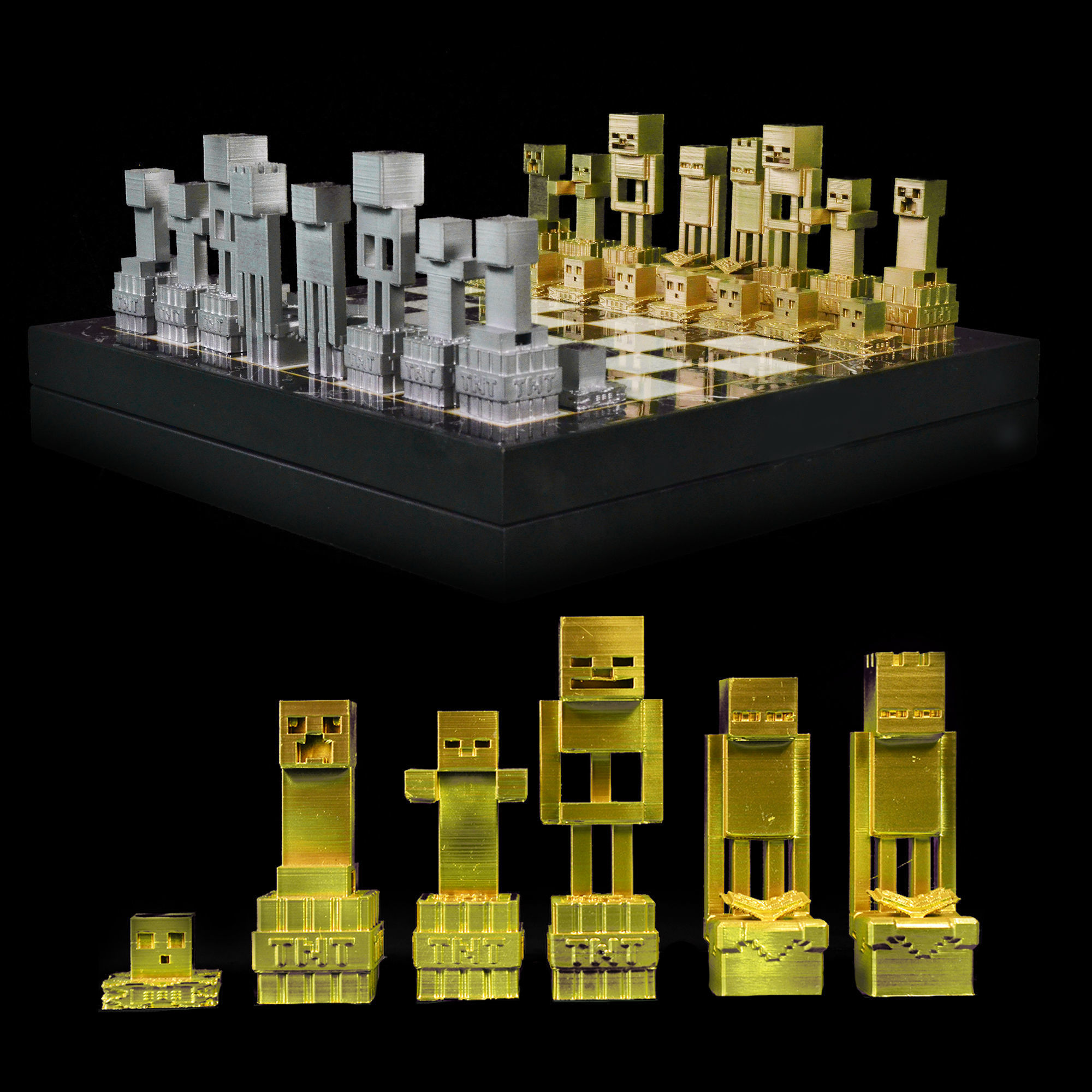 Minecraft Game Characters Chess Set 3D model 3D printable | CGTrader