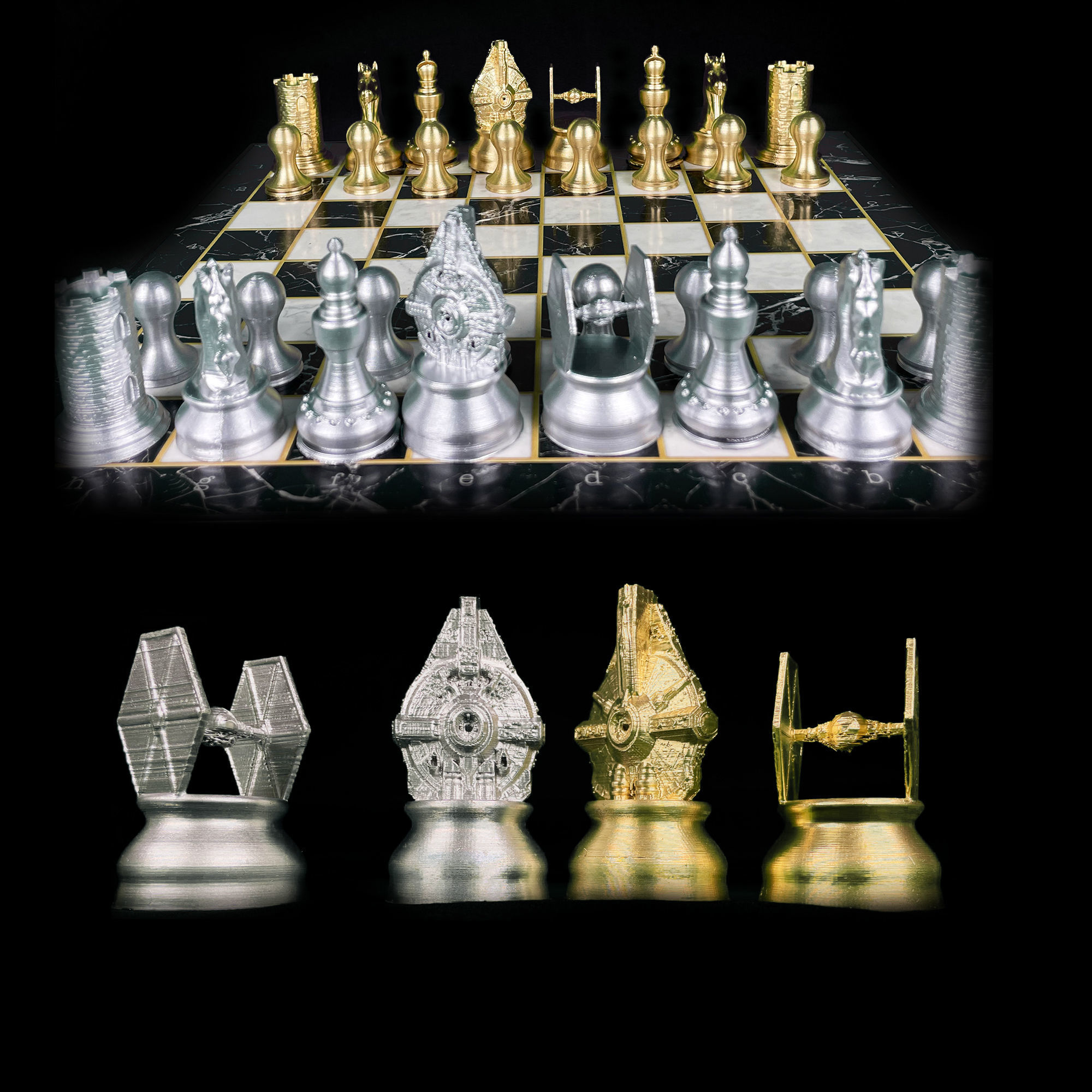 Starwars Space Ship Chess Set- Chess Game 3D model 3D printable | CGTrader