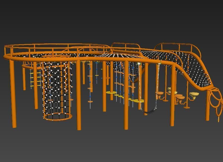 Big scale children combination climbing net playground equipment 3D ...