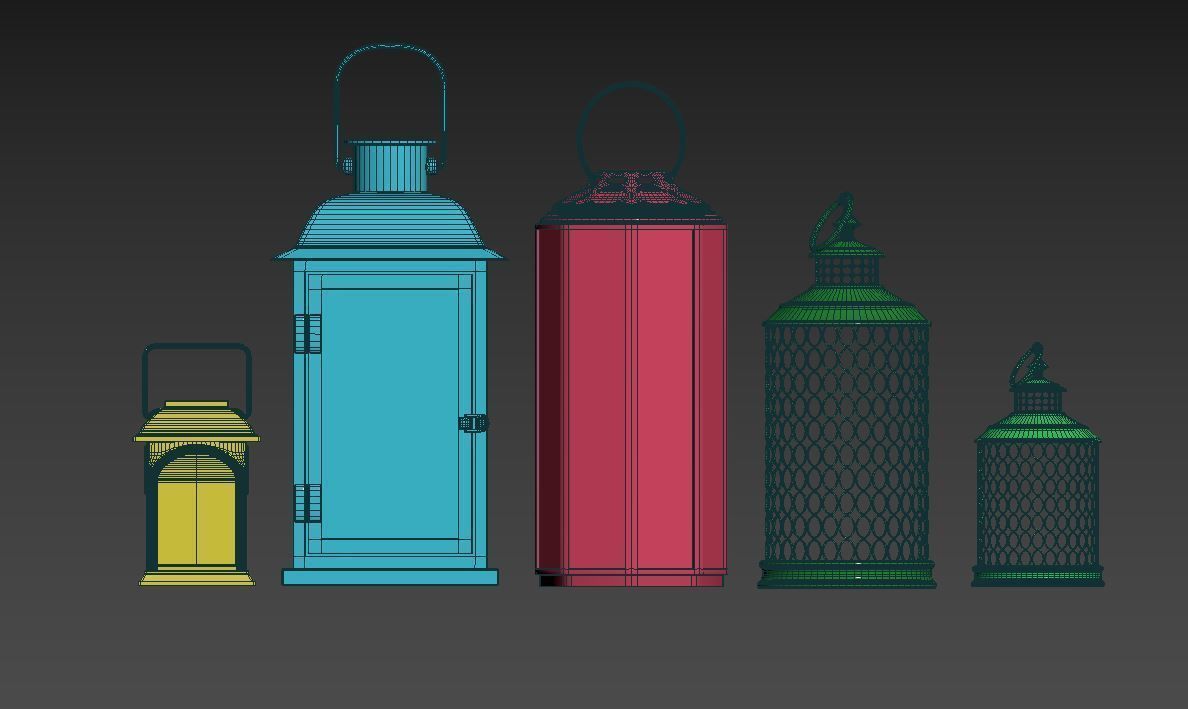 3D model Lanterns pack VR / AR / low-poly | CGTrader