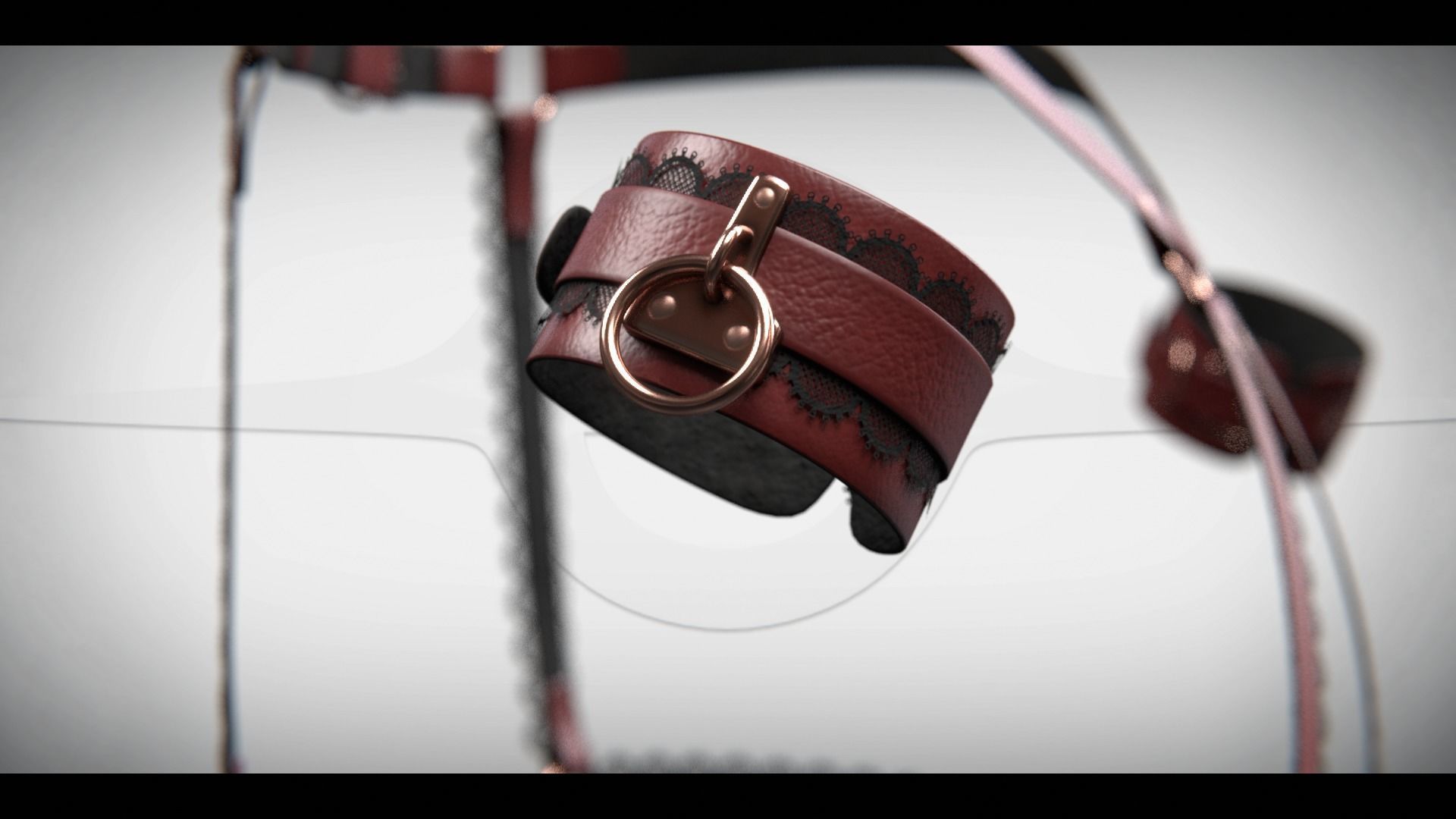 3D model Scarlet Leather harness portupeya set VR / AR / low-poly ...