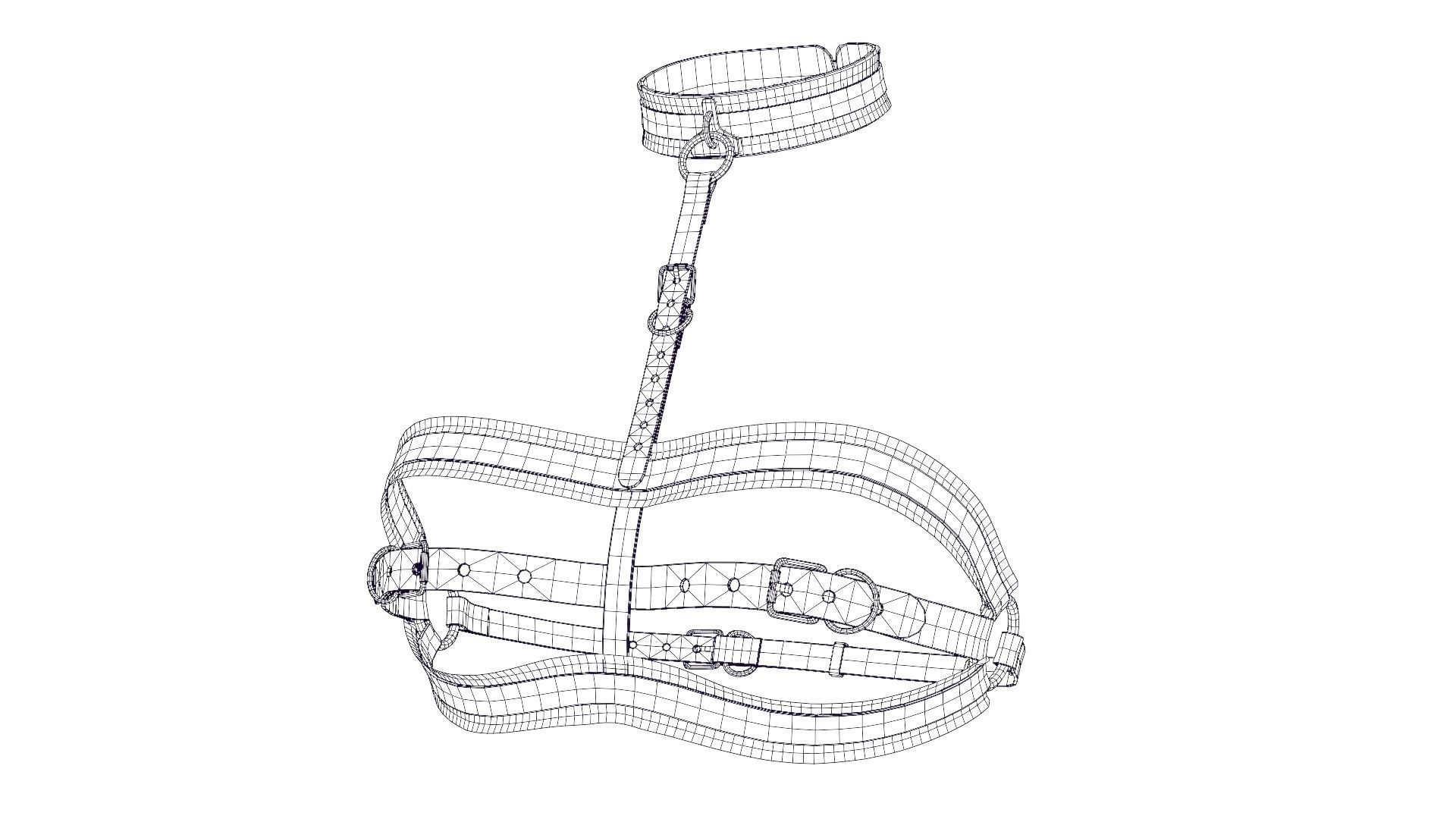 3D model Scarlet Leather harness portupeya set VR / AR / low-poly ...