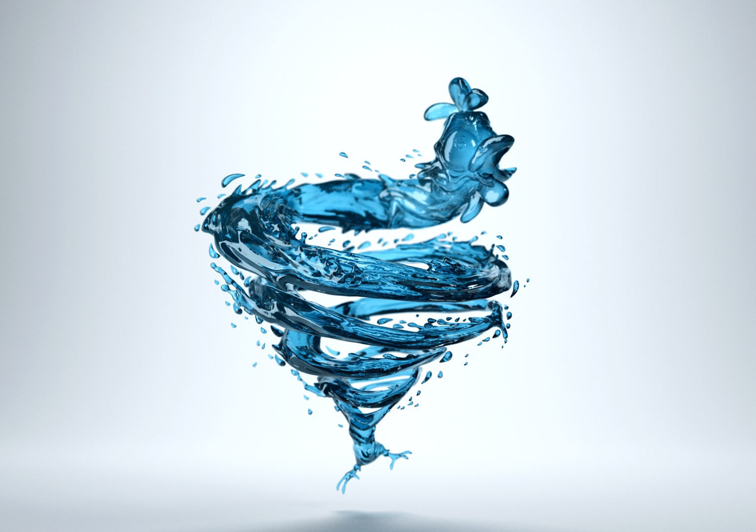 Chicken Vortex Liquid Sculpture 3D model 3D model | CGTrader