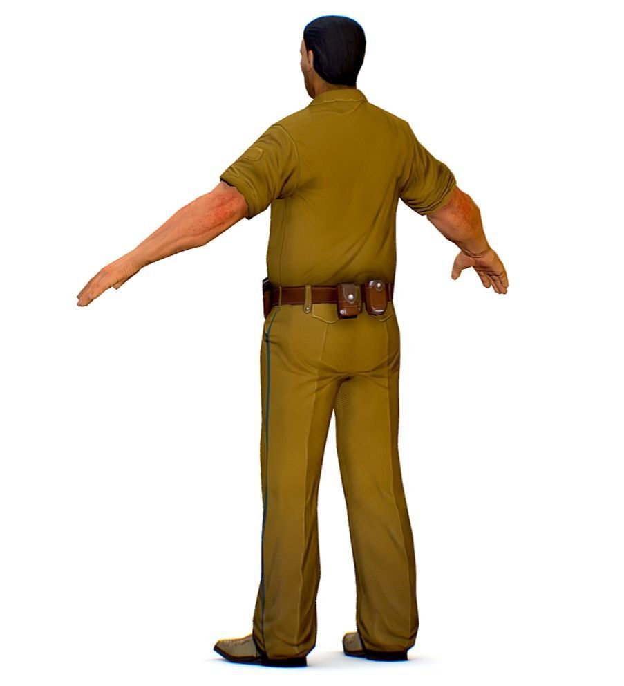 3D model LowPoly Man Boss Slave Driver Chief Solder VR / AR / low-poly ...