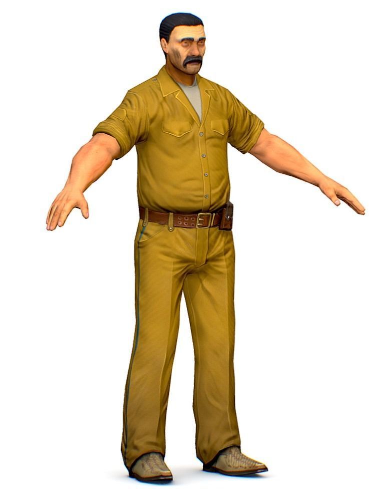 3D model LowPoly Man Boss Slave Driver Chief Solder VR / AR / low-poly ...