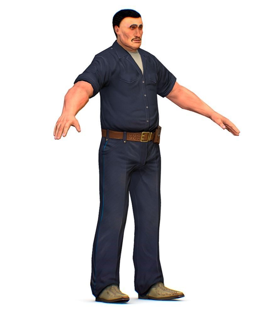 3D model LowPoly Man Boss Slave Driver Chief VR / AR / low-poly | CGTrader