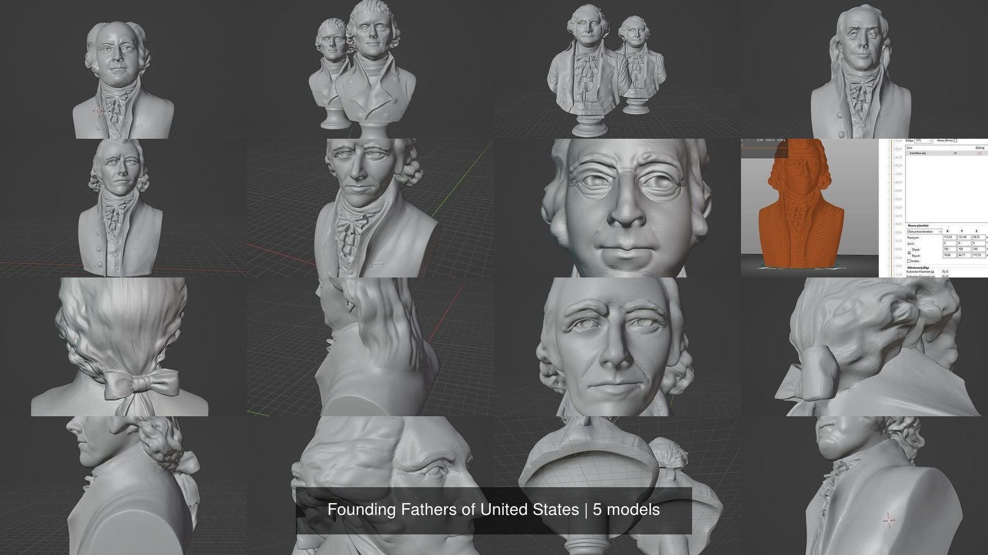 Founding Fathers of United States 3D Model Collection | CGTrader