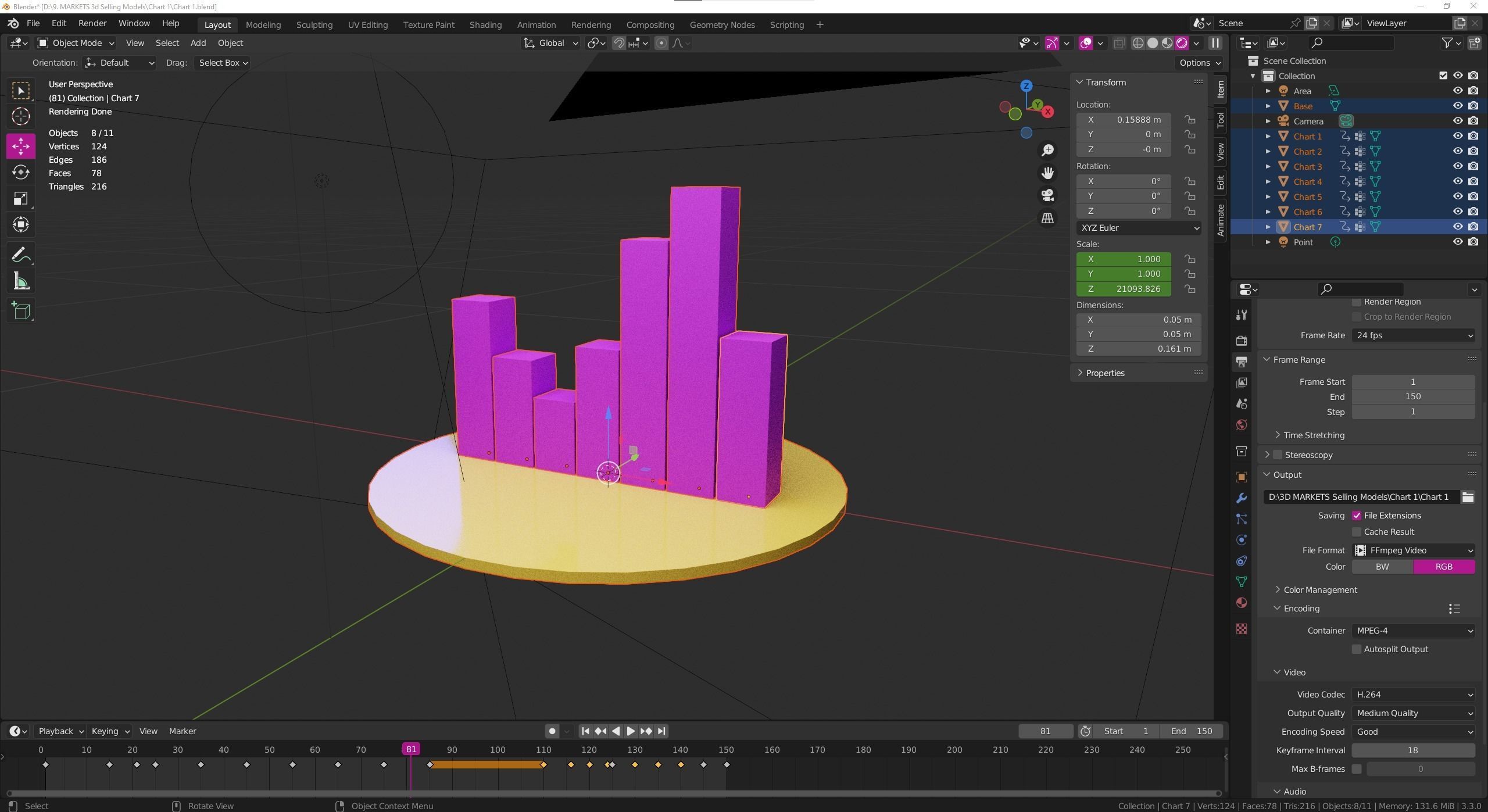 3D model Animated Chart VR / AR / low-poly | CGTrader