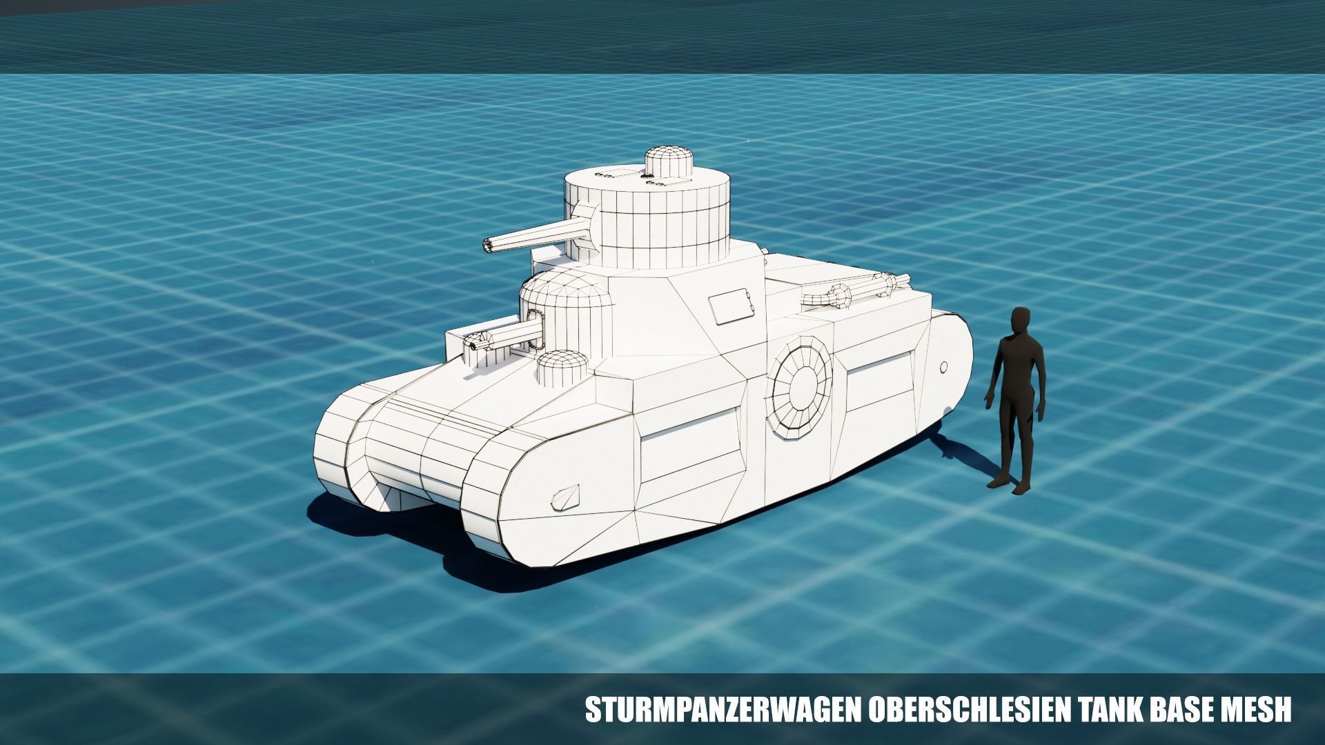 3D model Sturmpanzerwagen Oberschlesien Tank Base Mesh VR / AR / low ...