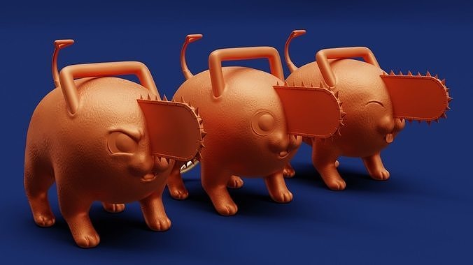 Printable Pochita Keychain 3D model 3D printable | CGTrader