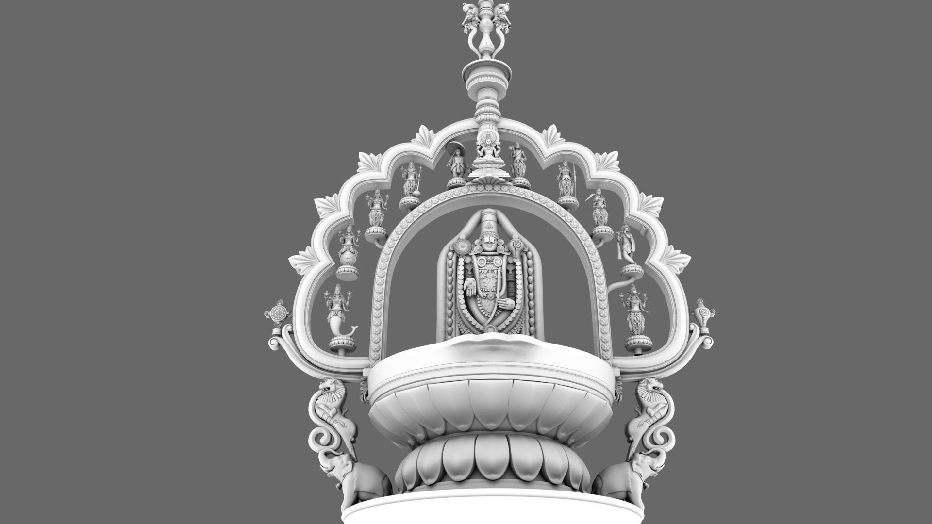 oil lamp balaji venkateswara Dashavatara lakshmi 3D model | CGTrader