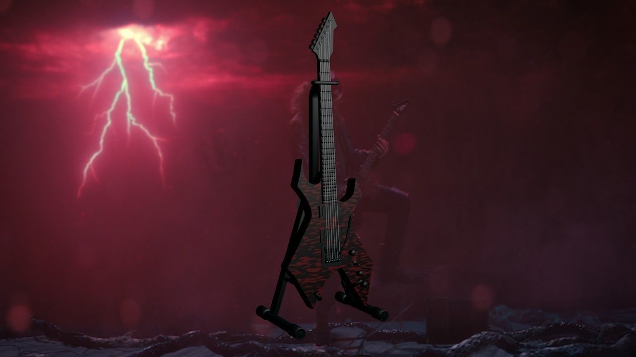 Stranger Things Eddie s Guitar BC Rich Warlock Guitar Replica 3D model ...