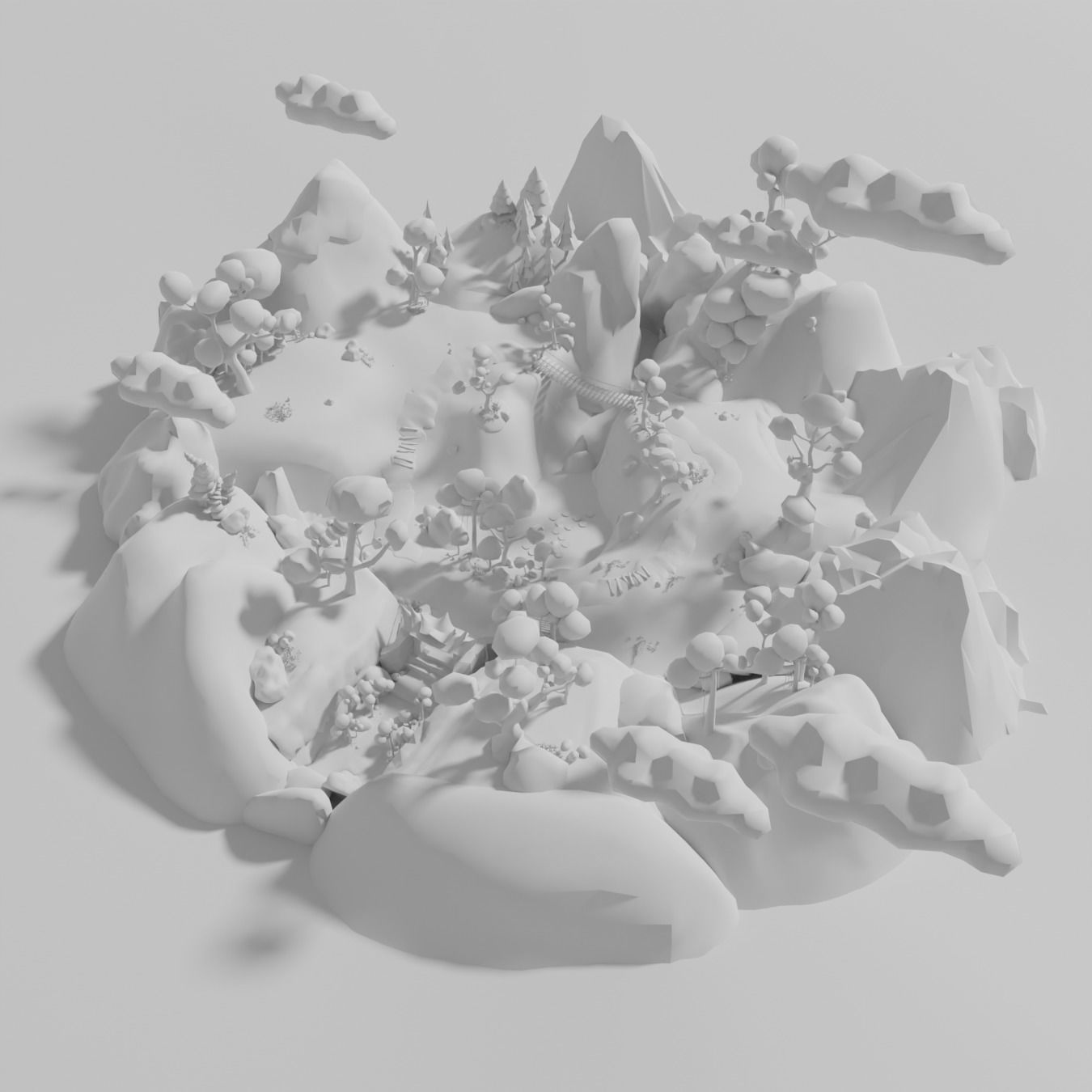 Environment Backyard Low-Poly 3D model | CGTrader