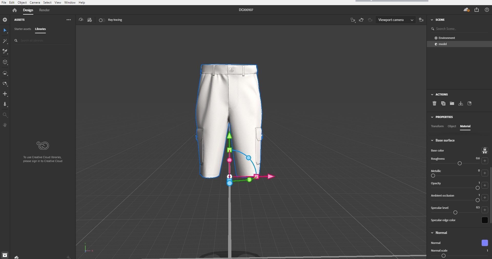 Men Cotton Cargo Short Pants 3D model | CGTrader